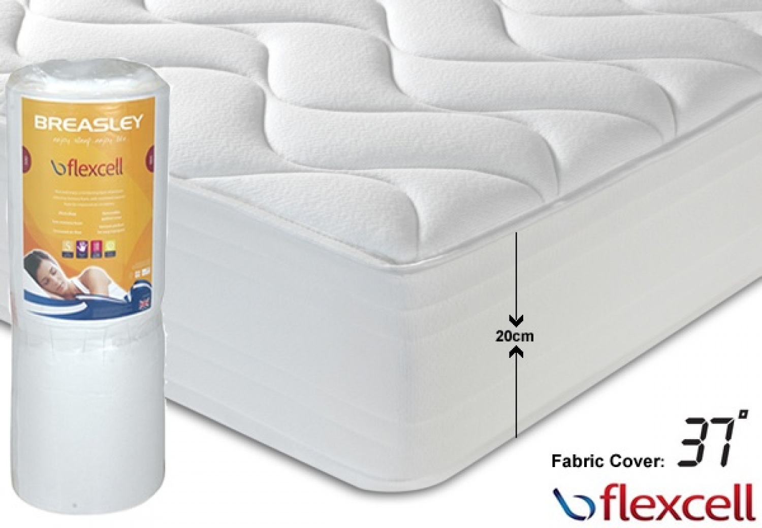 Breasley Flexcell 1000 Zoned Memory Foam 37, Marbella beds superstore