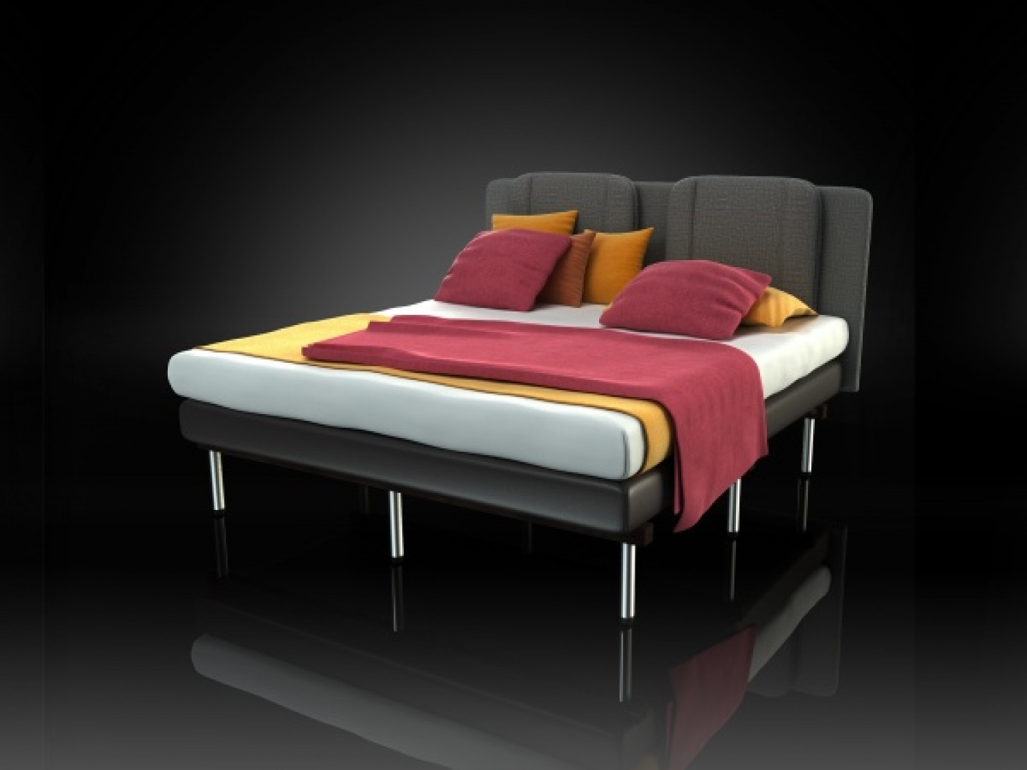 Akva Waterbed Soft side Deco Premium Model include Bedframe Headboard