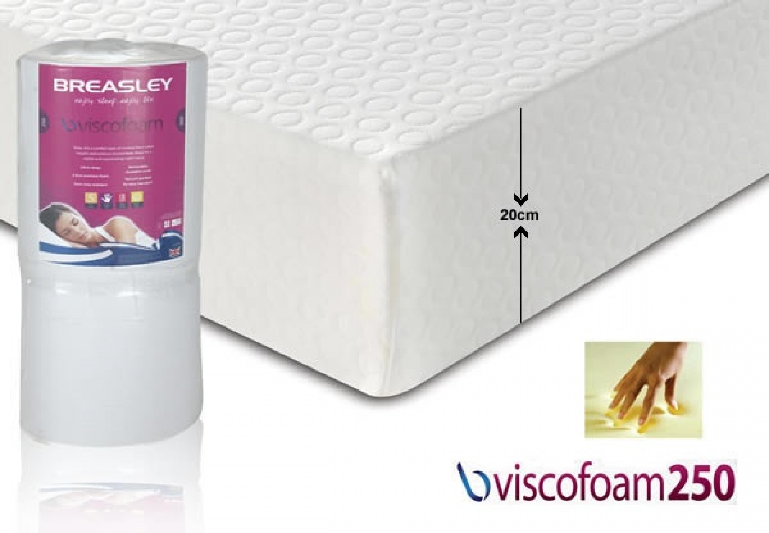 Breasley Viscofoam 250 Visco Non-quilted Memory Foam Mattress only. He